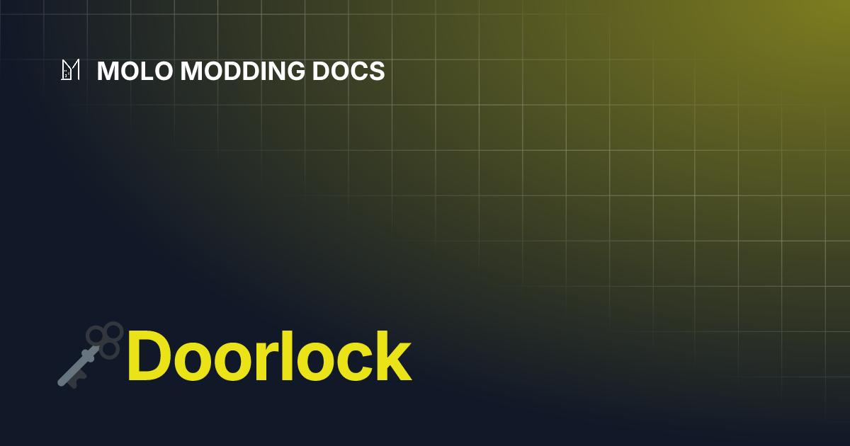 đź—ťDoorlock | MOLO MODDING DOCS đź—ťDoorlock | MOLO MODDING DOCS